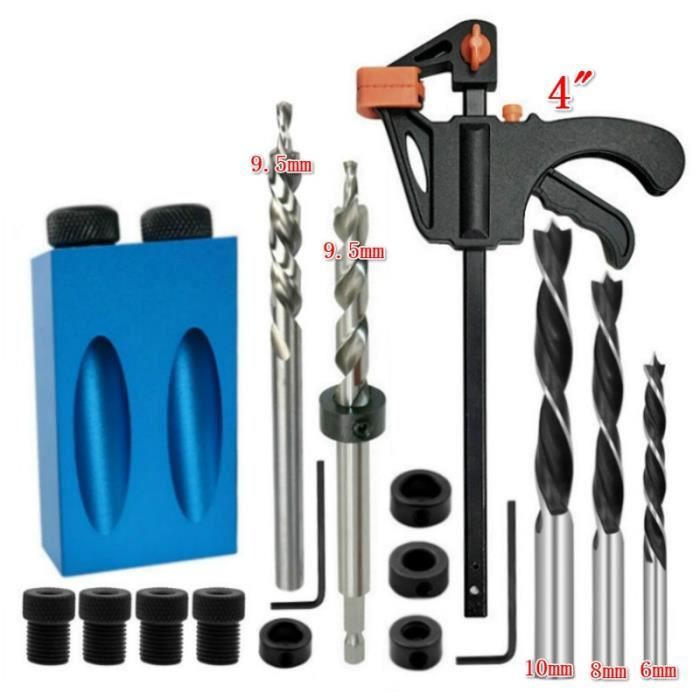 Matériel d'atelier et de bricolage Poche Trou Jig Kit Bois Guide ...