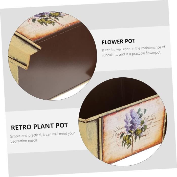 1 Pc Pot De Fleurs En Étain Décoration D'Intérieur Pot De Fleur Ancien ...