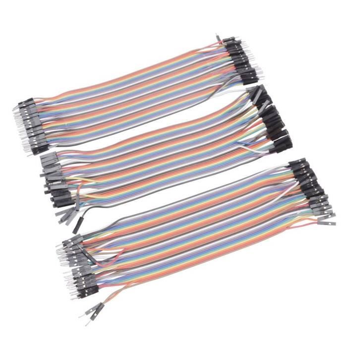 120pcs 20cm Jumper Câbles DuPont , 40pcs Mâle-Femelle , Mâle-Mâle ...