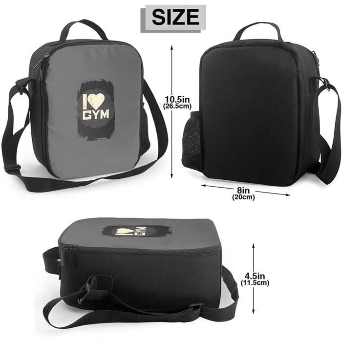 KEROTA Grunge and Retro,I Love Gym Sac à lunch isothermeLeakproof Flat ...