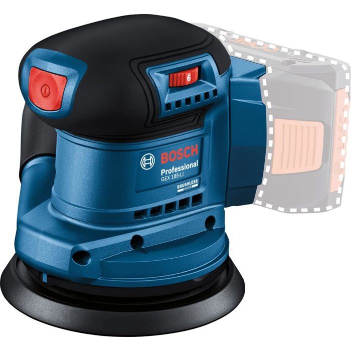 Bosch Ponceuse excentrique professionnelle GEX 185-LI sans fil (18 V, Solo, fond de meulage Ø ...