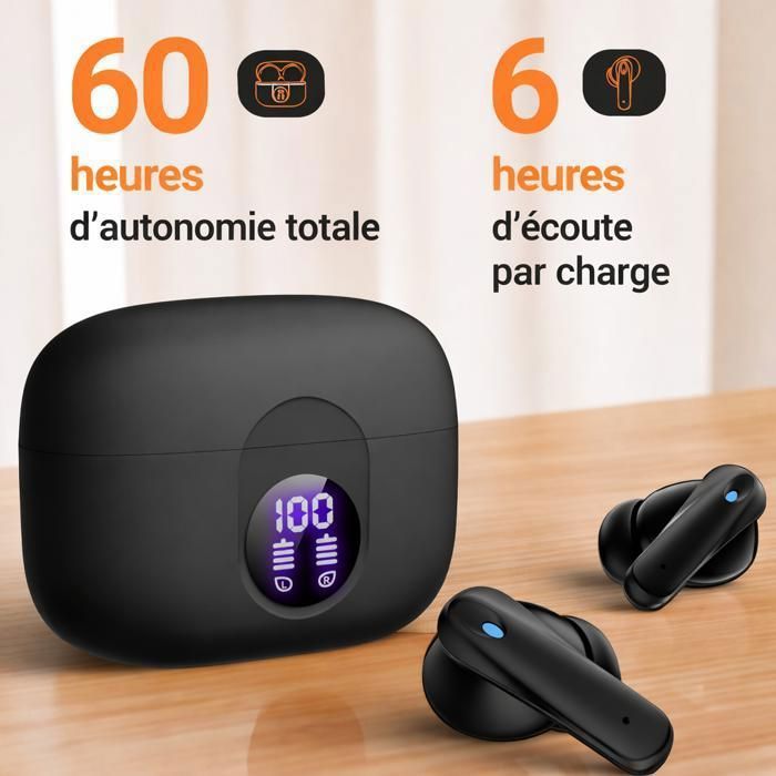 Ecouteur sans Fil Bluetooth 5.3 Réduction du Bruit ANC et ENC VEATOOL ...