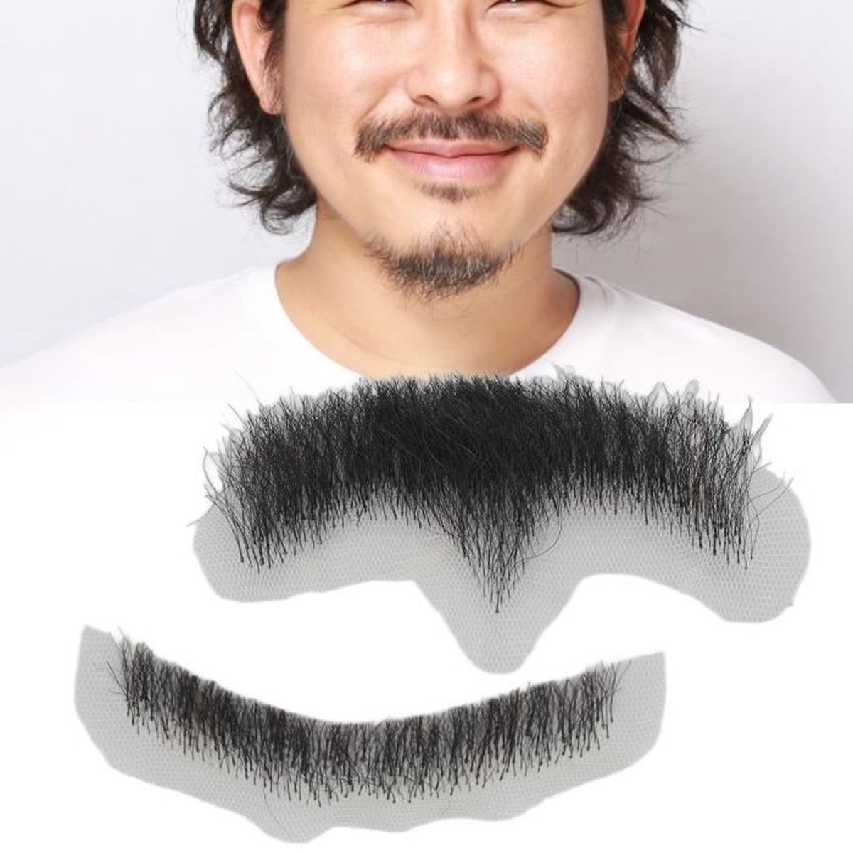 Fausse barbe Faux visage barbe simulée fausse moustache noire avec ...