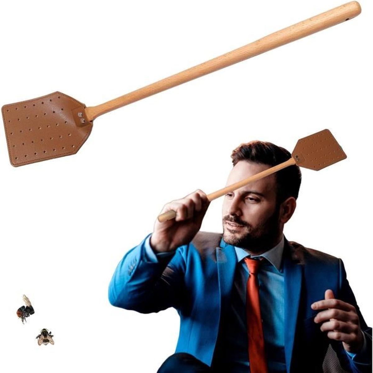 2 PCS-Tapette à Mouches Robuste, Tapette à Mouches Manuelle avec Long ...