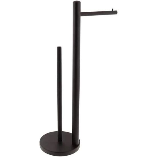 Support Papier Wc Toilette Avec Rangement Rouleaux En Métal Noir ...