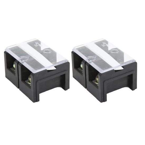 JUZ 2 Pcs Terminal Block Dual Rows 60A 600V Compact Terminal Block Barrier Strip avec PC Shell ...