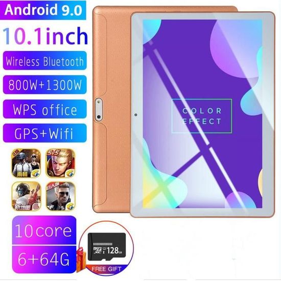 K107 Tablette tactile - 64Go - 4Go RAM - 10.1Pouces HD - Android 9.0 ...