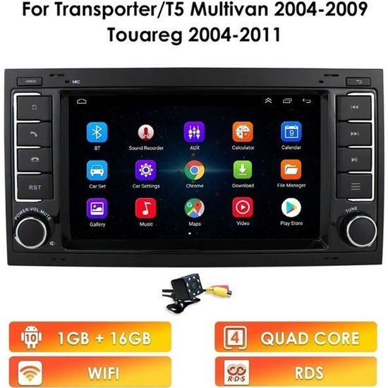 1G+16G Autoradio 2Din Android 10 pour VW Volkswagen Touareg Transporter T5 Multivan 2004-2009 7 ...