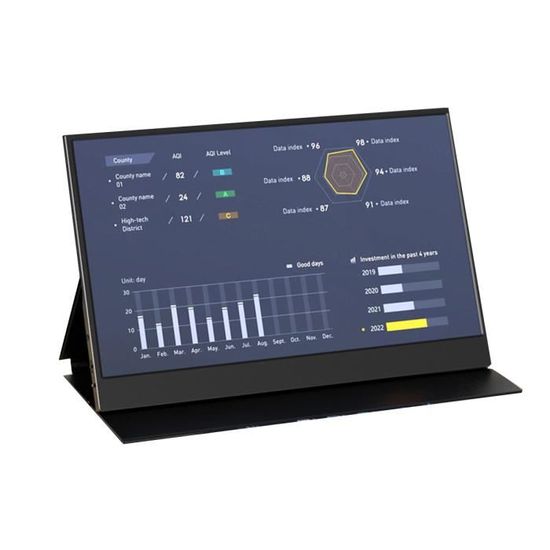 Moniteur Portable 15 Pouces 1920X1080 FREE-SYNC Type C ÉCran de ...