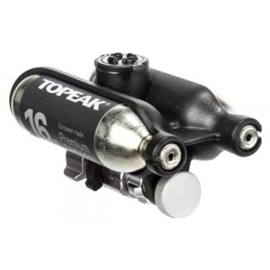 Pompe CO2 Topeak Ninja FuelPack - Noir - Adulte - Homme - Micro AirBooster & 2 cartouches de CO2 ...