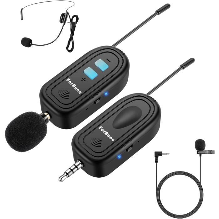 Micro-casque sans fil lavalier mini système de microphone mini micro sans fil à revers idéal ...