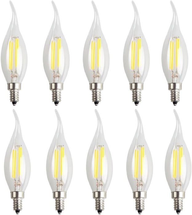 10X E14 Ampoules Bougie Filament LED 4W Lampe Filament C35 LED Ampoule Edison LED Blanc Froid ...