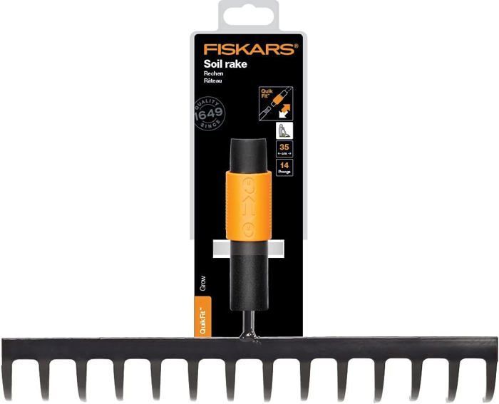 Râteau à dents courbes, 14 dents, Tête d'outil QuikFit, Largeur: 36 cm ...