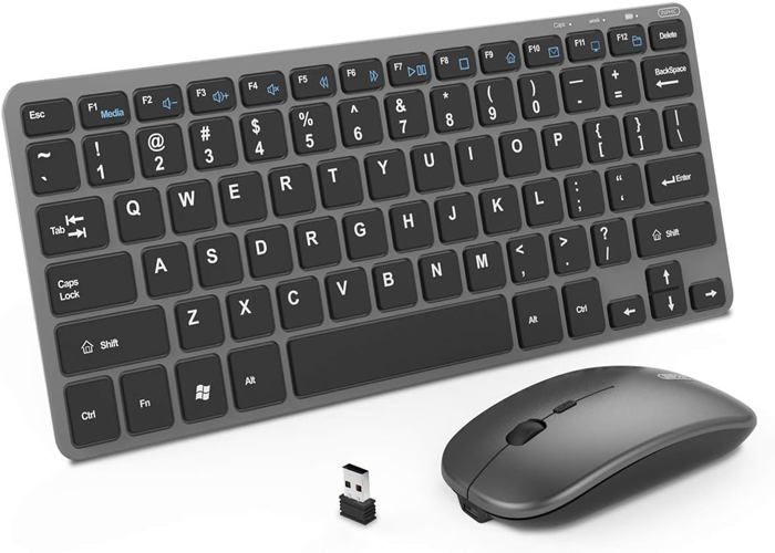 Kit clavier et souris sans fil rechargeable, souris sans fil 2,4 G ...