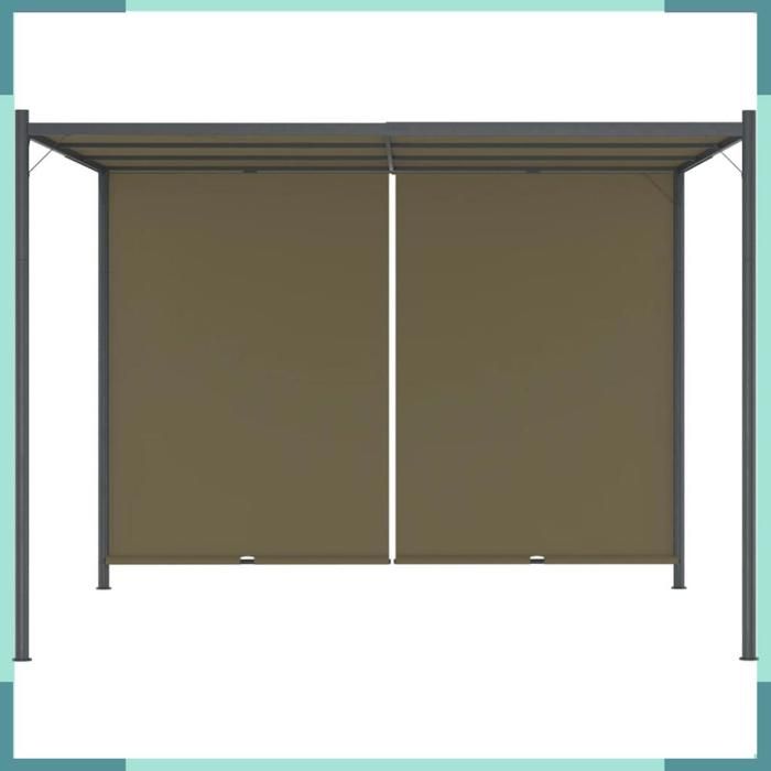312225 Pergola de jardin avec auvent rétractable 3x3 m Taupe 180 g/m² ...