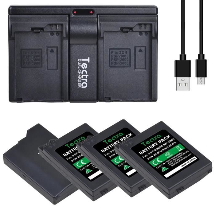 4 Charger de batterie 1 - 2400mAh PSP2000 PSP-2001 PSP-2002 Gamepad ...
