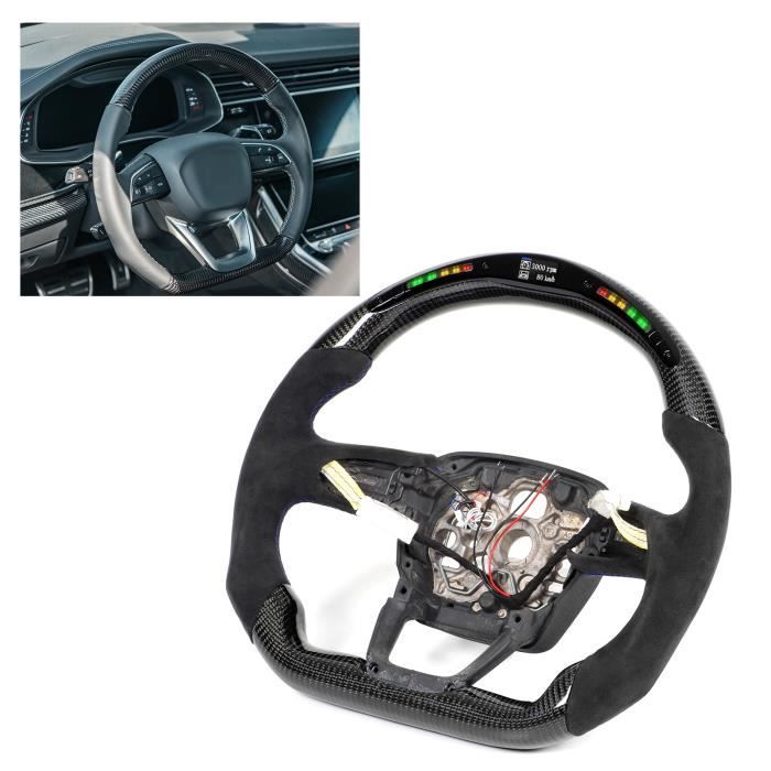 Volant LED - Akozon - Type D - Fibre de carbone 3K - Couleur réglable ...