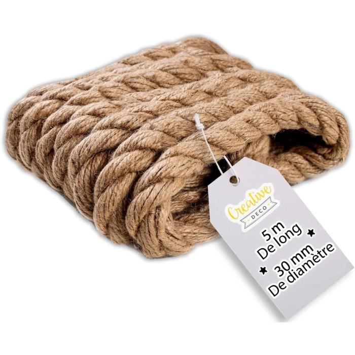 5M Corde De Jute Epaisseur 30Mm | Ficelle Jute | Griffoir Pour Chat ...