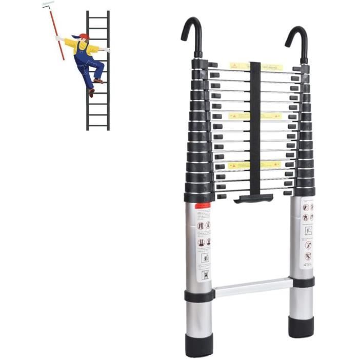 Échelle Télescopique De 14,4Ft, Echelle De Extension En Aluminium Avec ...