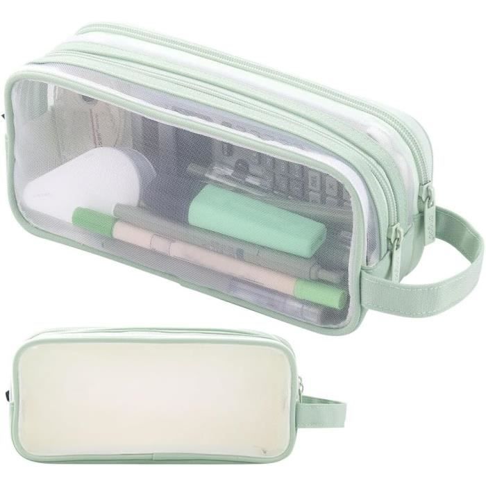 Trousse Scolaire, Trousse Transparente 2 Compartiments, Grande Trousse ...