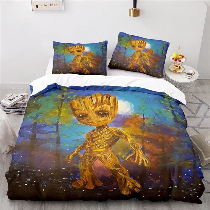 Guardians Of The Galaxy Groot Parure De Lit 3 Pièces En Microfibre Avec ...