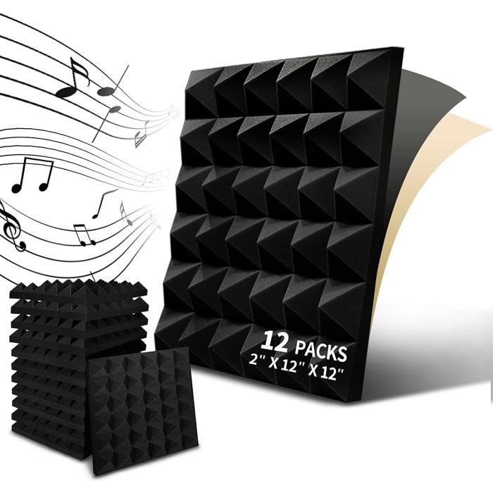 Mousse Acoustique Pyramide, 12 Pack Mousse Acoustic pour Podcasting ...