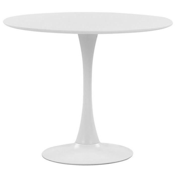 Table ronde moderne blanche Tulipa 90 cm - Cdiscount Maison