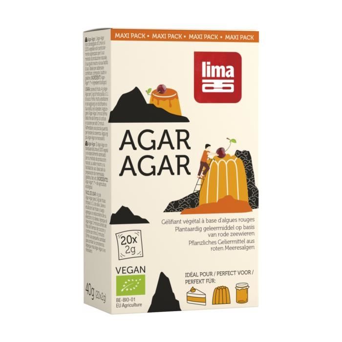 LIMA - Maxi pack d'agar agar en poudre 2 sachets de 20g - Cdiscount Au ...
