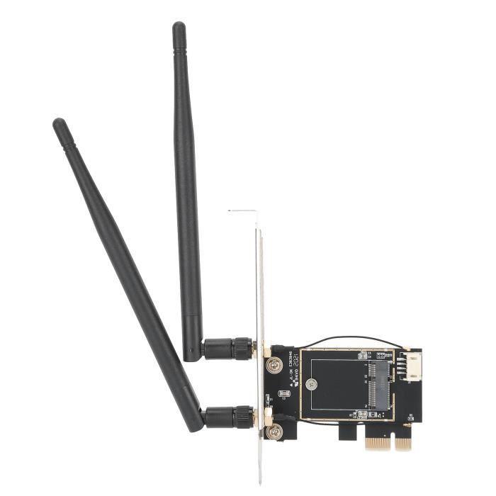 Cikonielf Adaptateur PIC-E-1X vers NGFF-Ekey Adaptateur de Carte Réseau ...