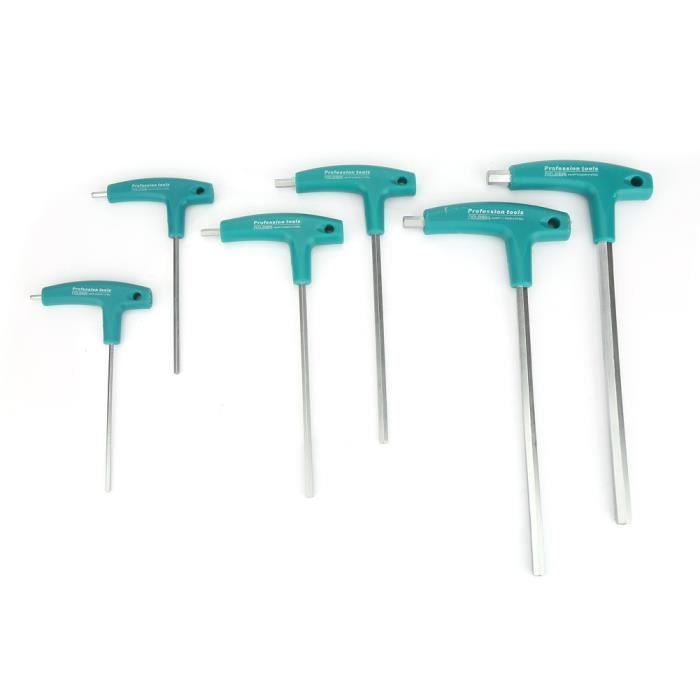 Jeu de clés hexagonales en T - CIKONIELF - H-3/4/5/6/8/10 - Poignée en ...