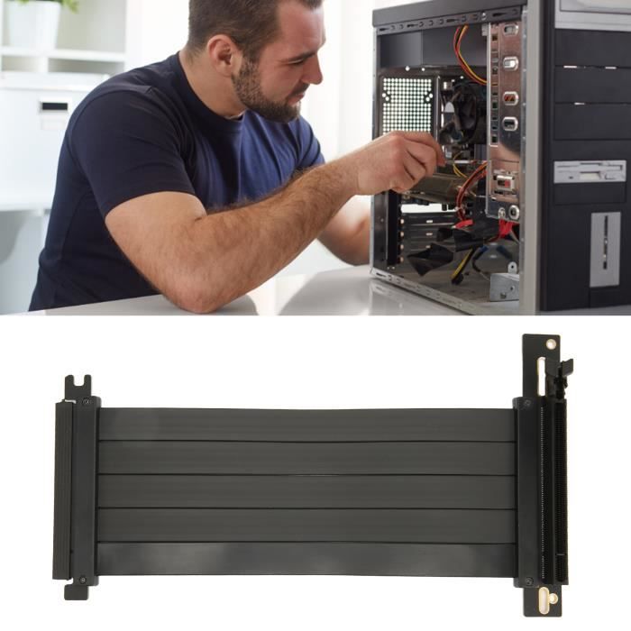 Câble Riser - EJ.LIFE - PCIE 4.0 X16 - Flexible à angle droit 90 ...