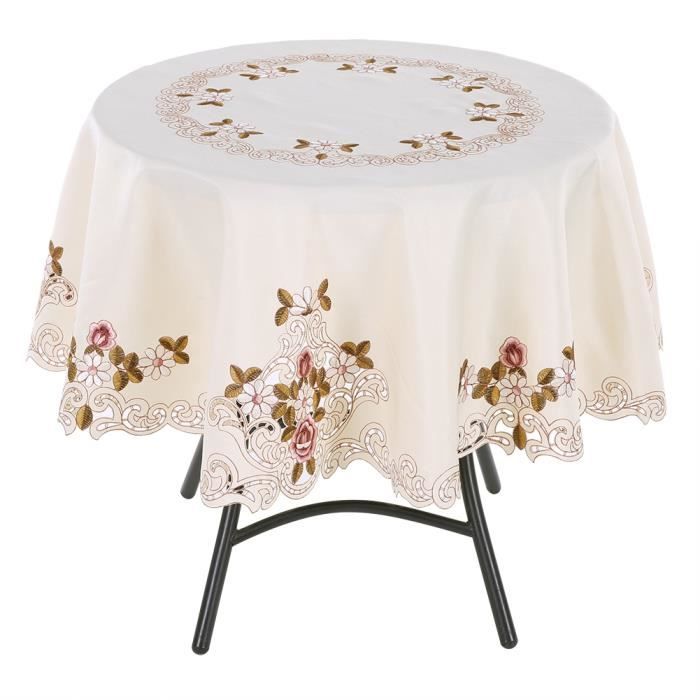 Garosa Couverture de table Ronde Fleur Florale Rouge Brodée Chemin De ...