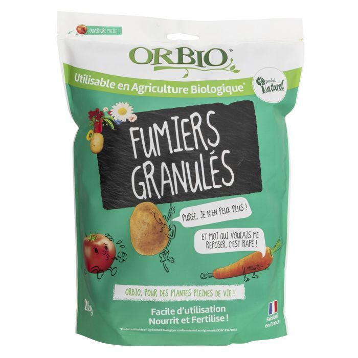 Fumier granule 2kg OrBIO - Cdiscount Jardin