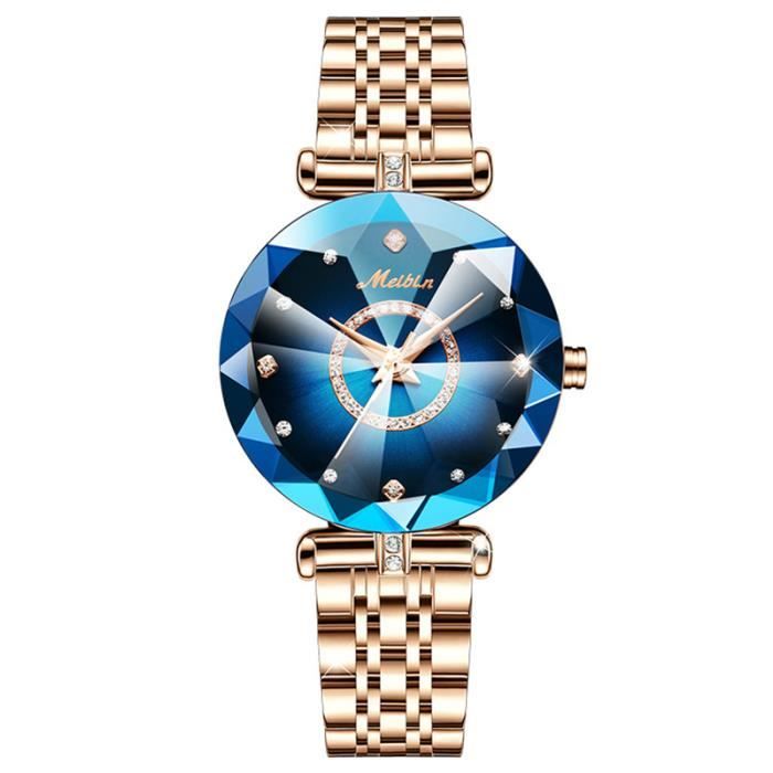 SHARPHY Montre femme quartz cadran en cristal diamant bracelet en acier ...