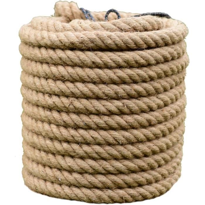 Corde en Jute, 16 mm - 18 mm - 20 mm Chanvre Corde, Naturelle Jute ...