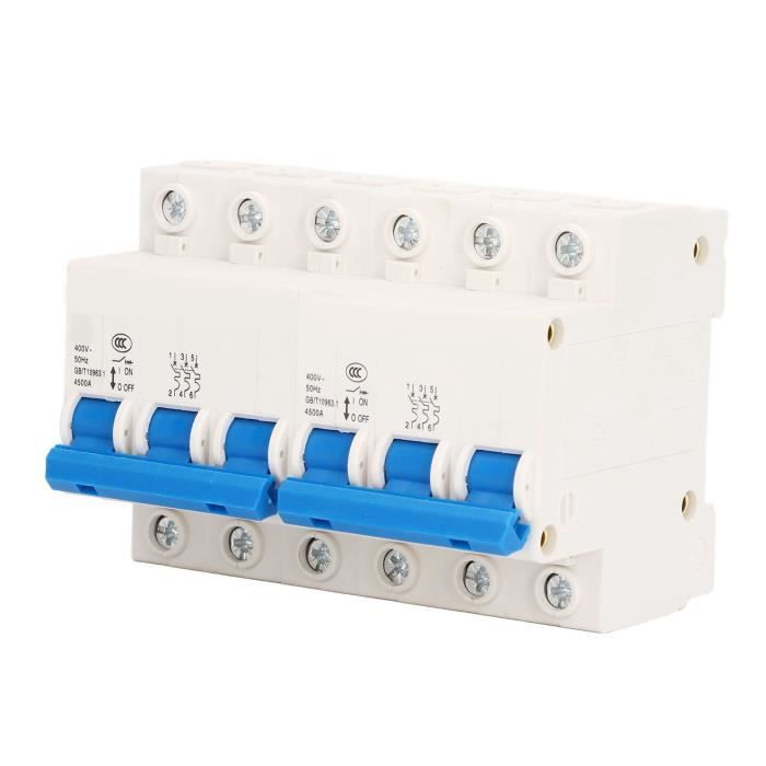 Tbest Micro disjoncteur CA Disjoncteur à double alimentation Rail de guidage DIN Micro Interlock ...