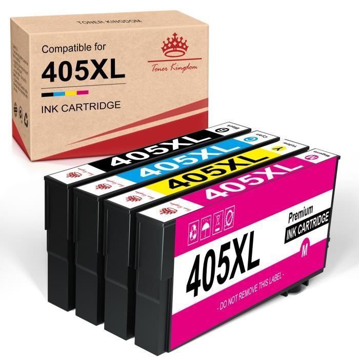 TONER KINGDOM 405XL 4 Cartouches d'encre Compatible pour Epson 405 ...