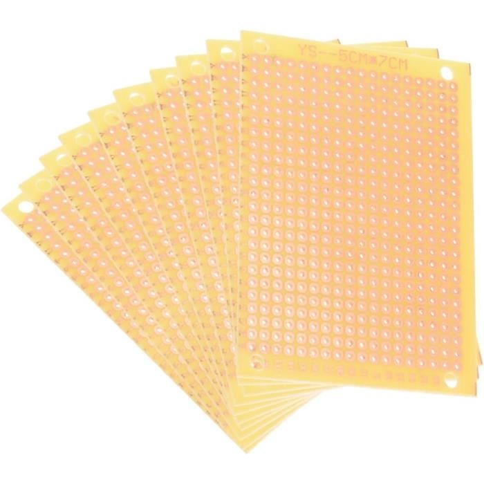 10Pcs 5X7Cm Carte De Prototypage Pcb Prototype Plaque Circuit Imprimé ...