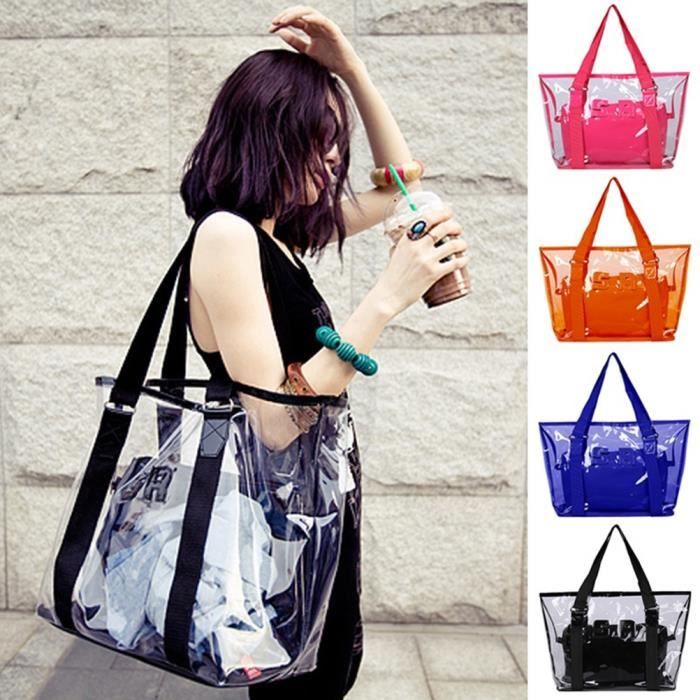 VGEBY Sac à main PVC Transparent Lettre - Cdiscount Bagagerie ...