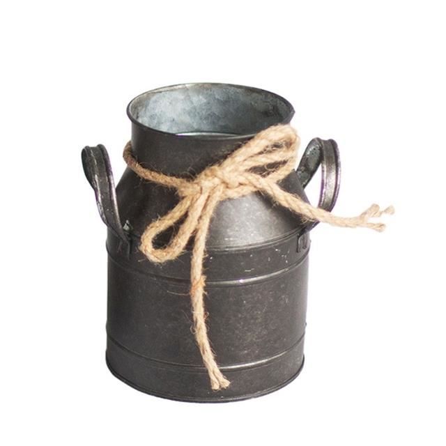 POT DE FLEUR,Glossy--Boîtes de lait en métal rustique, rétro, Original ...