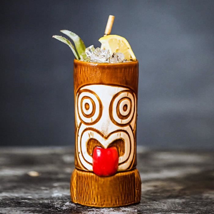 BOL,T--Mug Tiki en porcelaine créative, en céramique, pour Cocktail ...