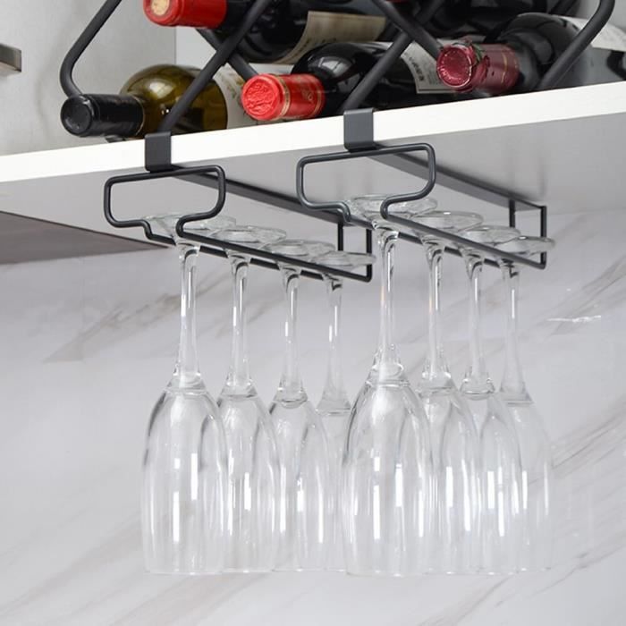 Porte-Verres, 4 Pièces Rangement Verre Suspendu Support Verre A Pied ...