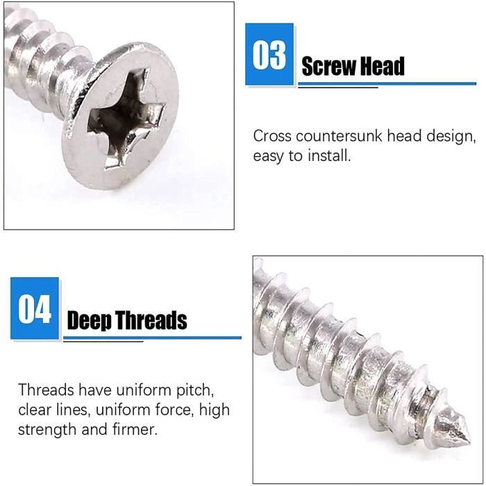 Fixation Droits Plats Plaques, 10 pièces de Acier Inoxydable Plaque ...