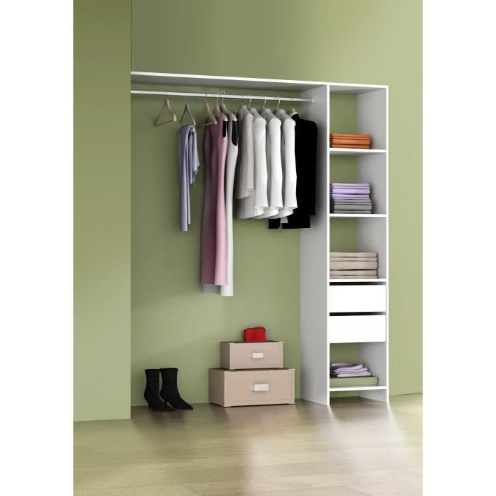 DRATIC Kit Dressing blanc 187 x 160cm - Cdiscount Maison