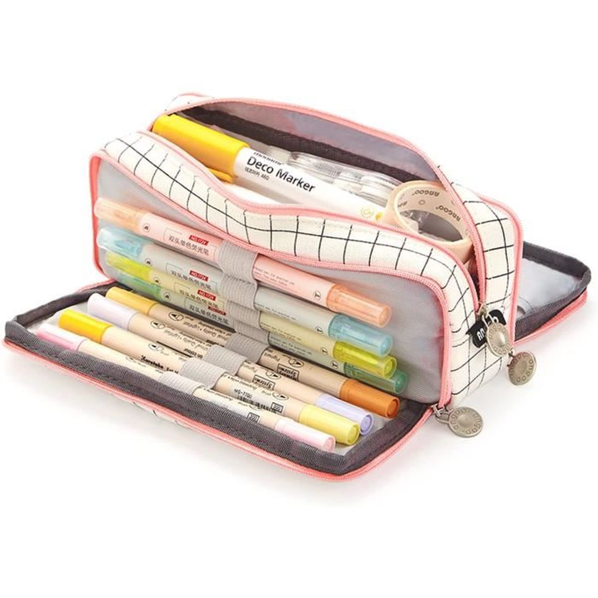 Trousse Scolaire pour Fille & Garçon, Grande Trousse à Crayons 3 ...