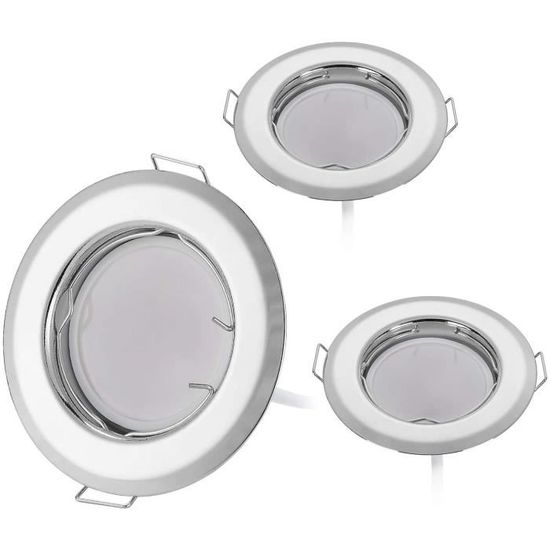 XimstF Lot de 3 spots LED encastrables ultra plats avec module LED 230 VI 3W 320 lm I Blanc ...