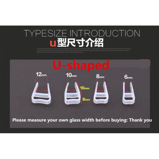 8mm - En forme de U - Joint en caoutchouc de douche en verre joints en ...