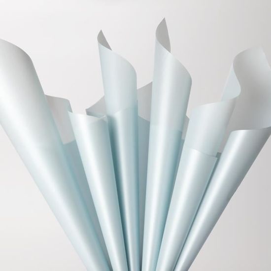 Papier à plier,Film OPP Texture Satin soie bleue 20 pièces,papier d ...