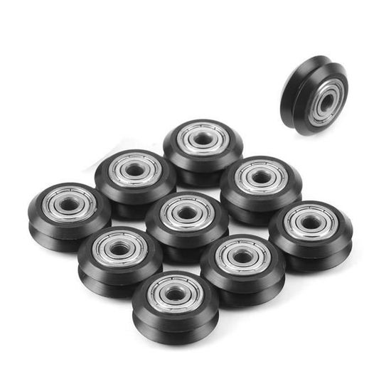 Roulement de poulie en plastique 10 Pièces V Rainure Roulements Guide V Rainure Poulie ...