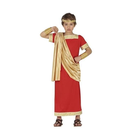 Déguisement romain enfant - Guirca - Rouge et or - Tunique et toge - 10 ...